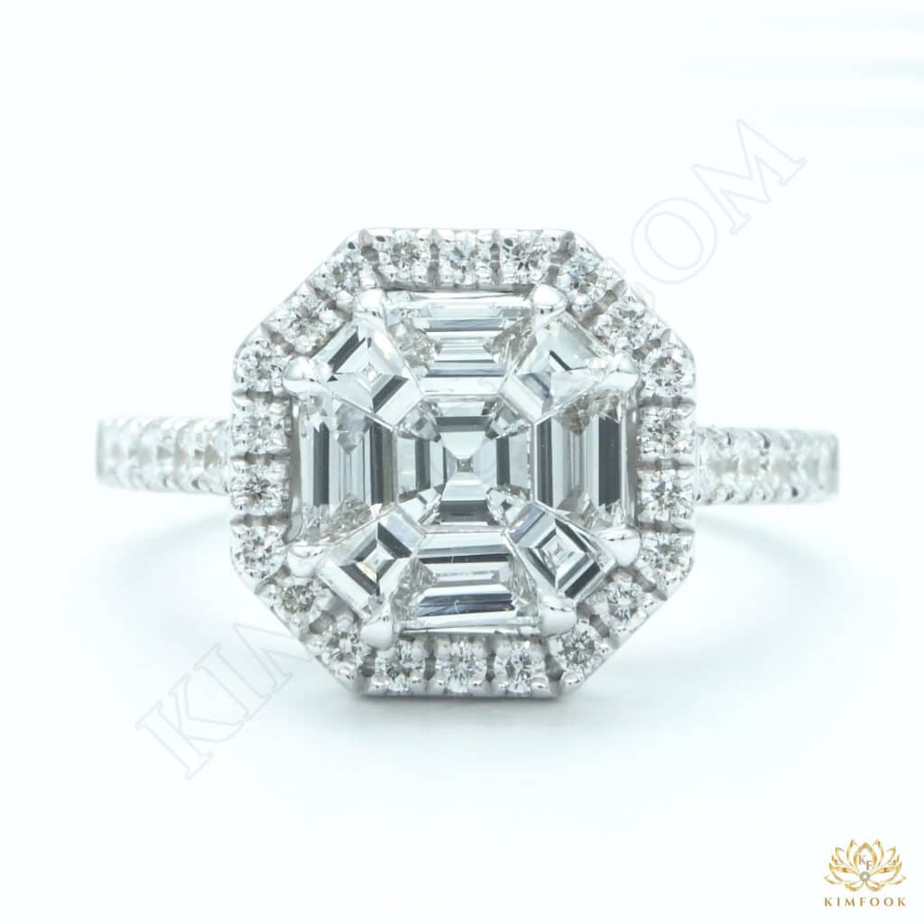 Asscher Pie Cut Diamond Ring - Kimfook Jewelry | Cincin Nikah